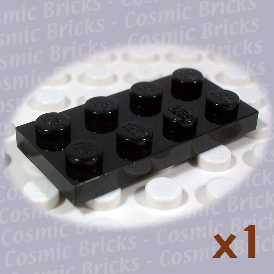 LEGO Black Plate 2x4 302026 3020 (single,N)