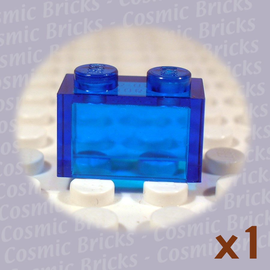 LEGO Trans-Dark Blue Brick 1x2 without Bottom Tube 306543 3065 (single,N)