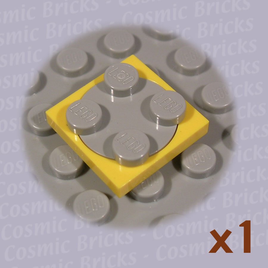 LEGO Yellow Turntable 2x2 Plate Light Gray Top 3680 (single,N)