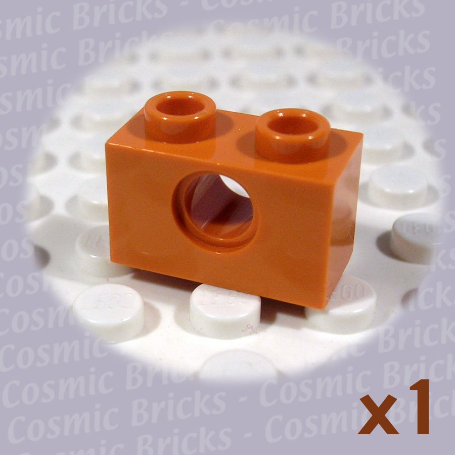 LEGO Light Orange Brown Technic Brick 1x2 Hole 4186938 3700 (single,N)