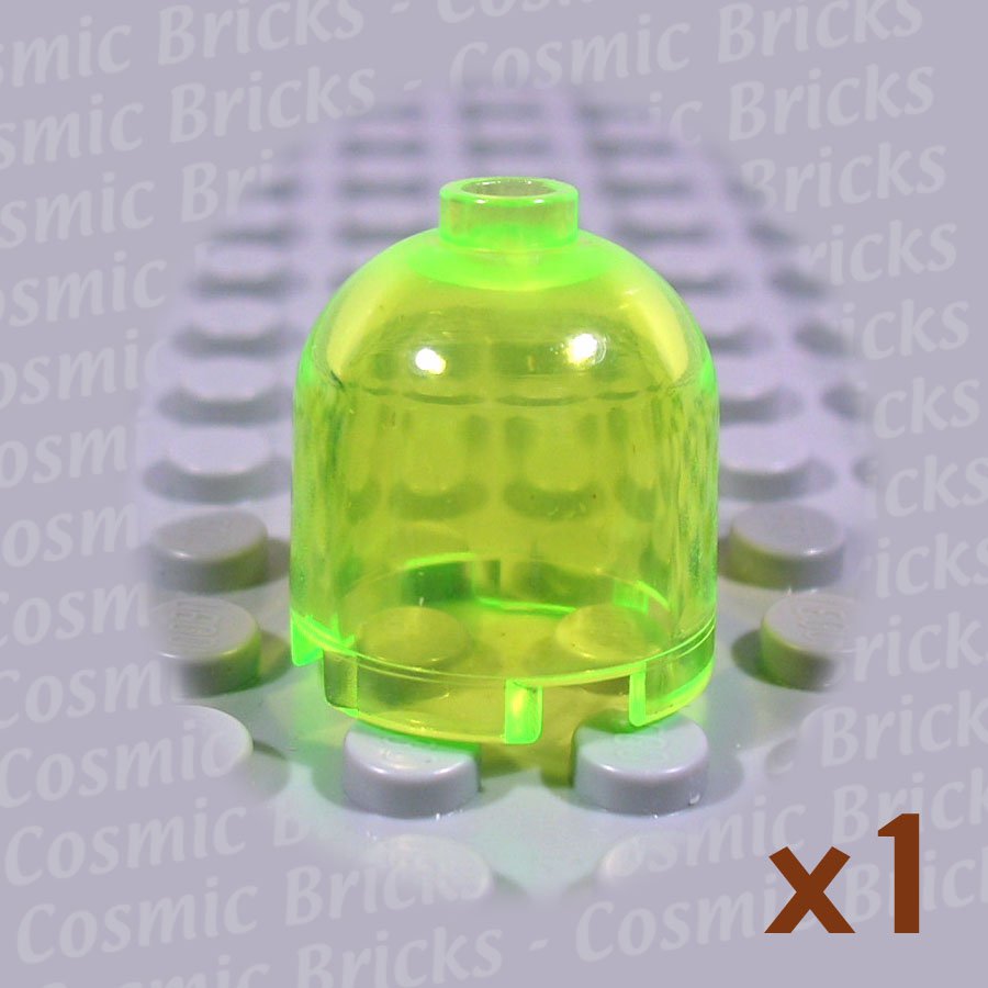 LEGO Trans-Fluorescent Green Brick Round 2x2x1.6 Dome Top 4144475 30151 ...