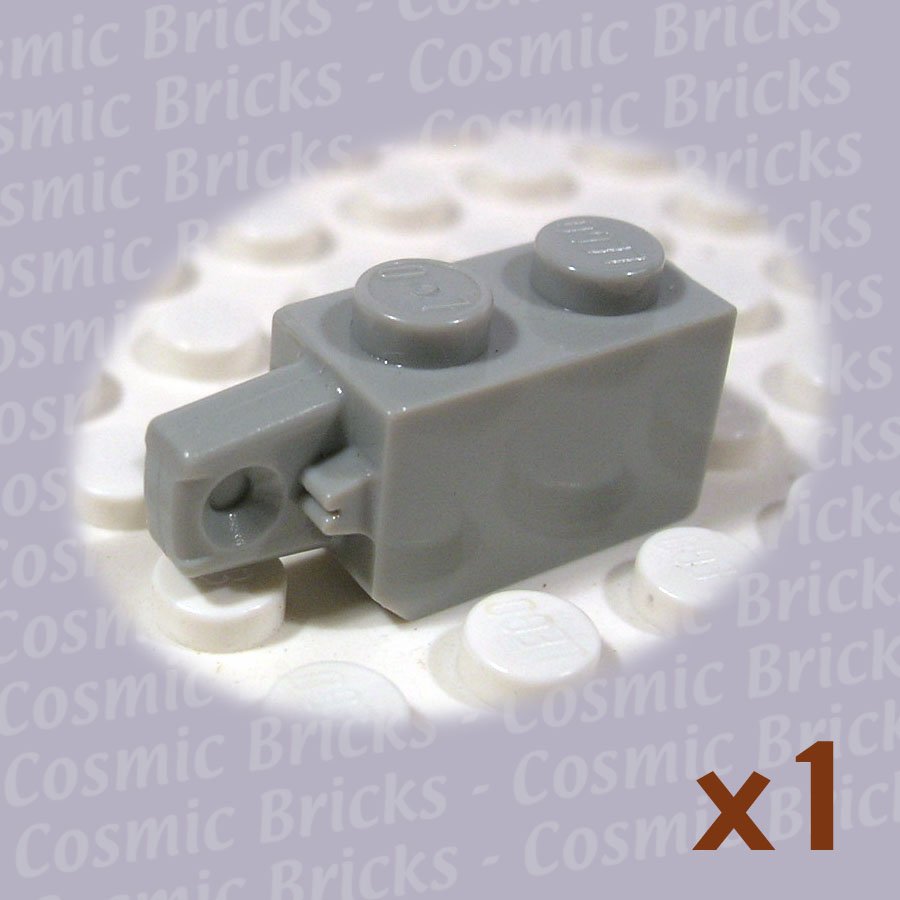 LEGO Grey Hinge Brick 1x2 Locking 1 Finger Vertical End 4144498 30364 ...