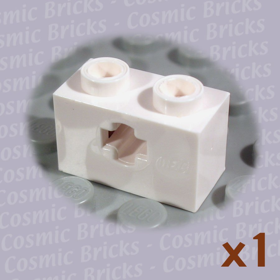 LEGO White Technic Brick 1x2 Axle hole 32064 4233486 (single,N)