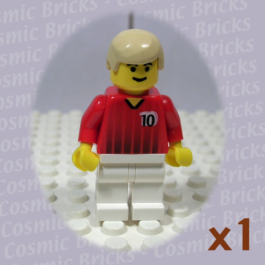 LEGO minifigure Soccer Player Red/White Team shirt #10 (single,U)