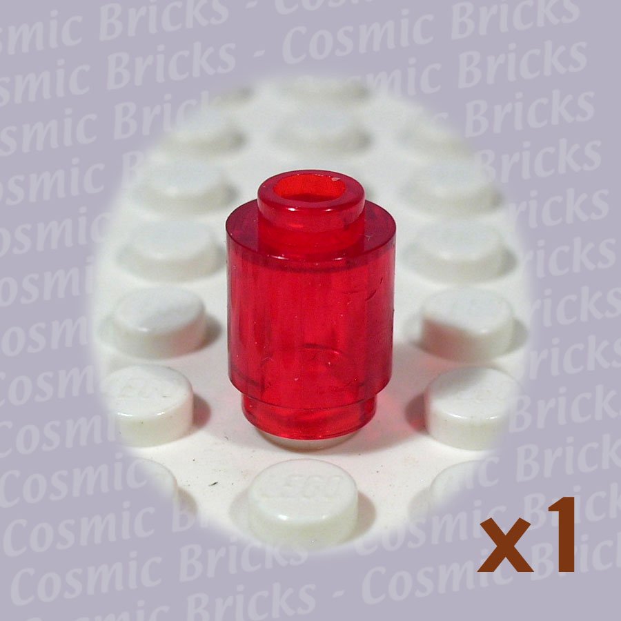 LEGO Trans-Red Brick Round 1x1 3006841 3062 (single,N)
