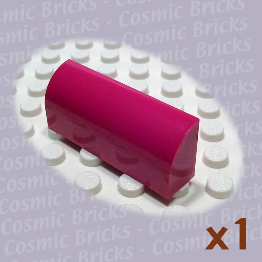 LEGO Bright Reddish Violet Brick Modified 1x4x1.3 Curved Top 6022656 ...