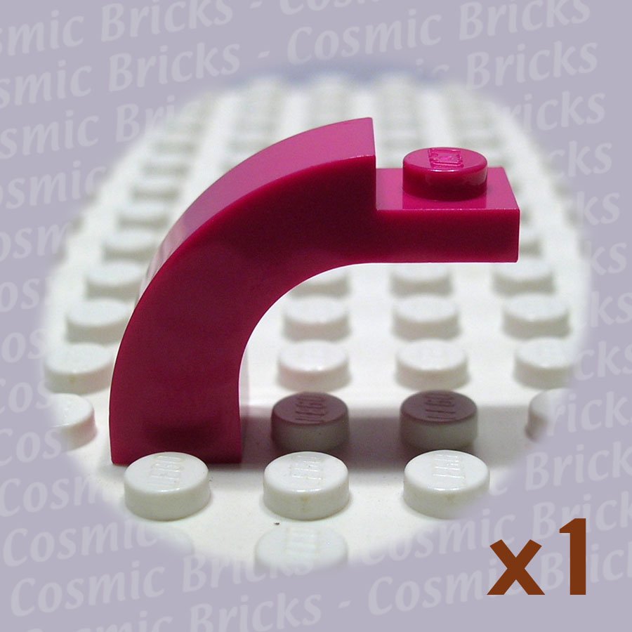 LEGO Bright Reddish Violet Brick Modified 1x4x1.3 Curved Top 6030472 ...