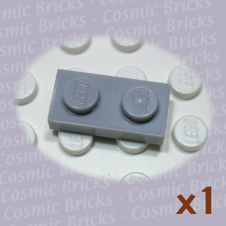 LEGO Medium Stone Grey Plate 1x2 3023 4211398 3023 (single,N)