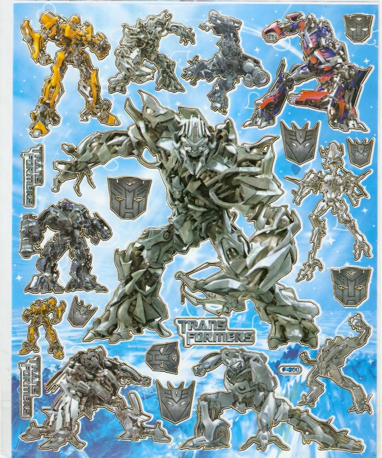 10 Big sheets Transformers Buy 2 lots Bonus 1 #F200