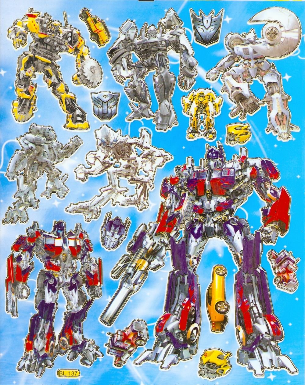 10 Big sheets Transformers Buy 2 lots Bonus 1 #BL137