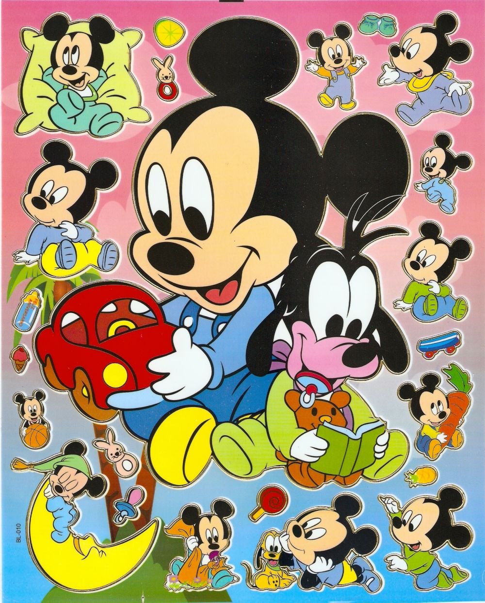 10 Big sheets Baby Mickey Sticker Buy 2 lots Bonus 1#bl010