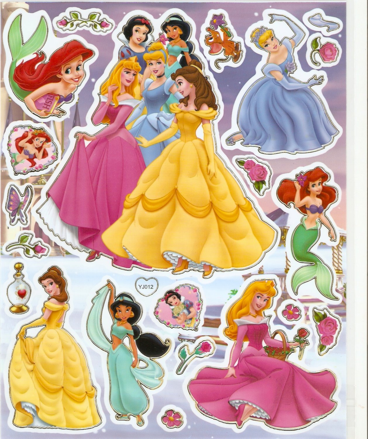 10 Big sheets Princess Sticker Buy 2 lots Bonus 1 #DP YJ012