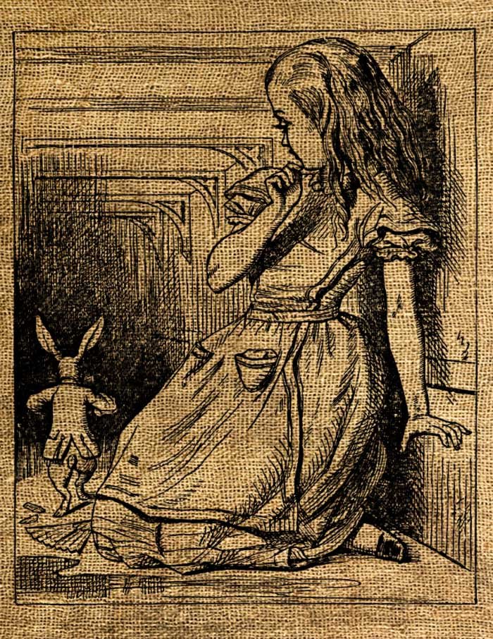 Altered Iron On Ephemera Alice In Wonderland Digital
