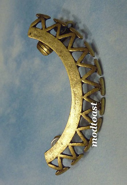 Triangle Bar Ear Cuff Crescent Shape Wrap Earring Antique Gold Designer ...