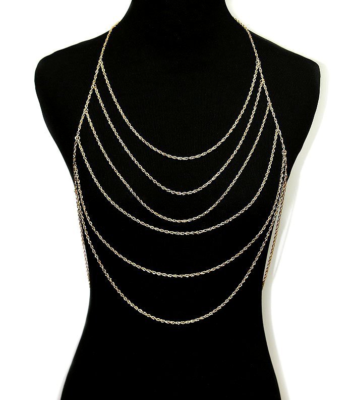 Body Chain Armor Gold Armour Statement Cage Draping Chains Avant Garde