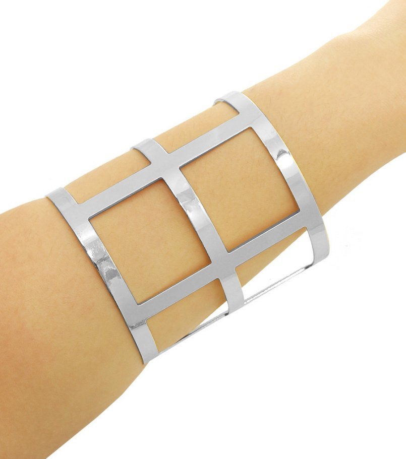 Cross Cuff Open Design Bracelet Silver Armor Designer Style Bangle ...