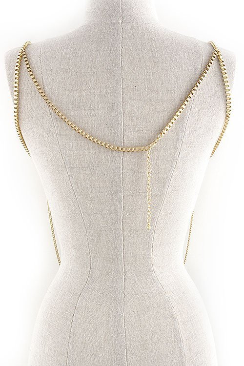 Ribcage Body Chain Avant Garde Draping Metal Box Chains Cage Layered ...
