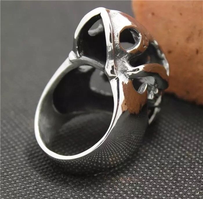 Smilodon Tiger Cat Skull Saber Tooth Mens Statement Ring Silver ...