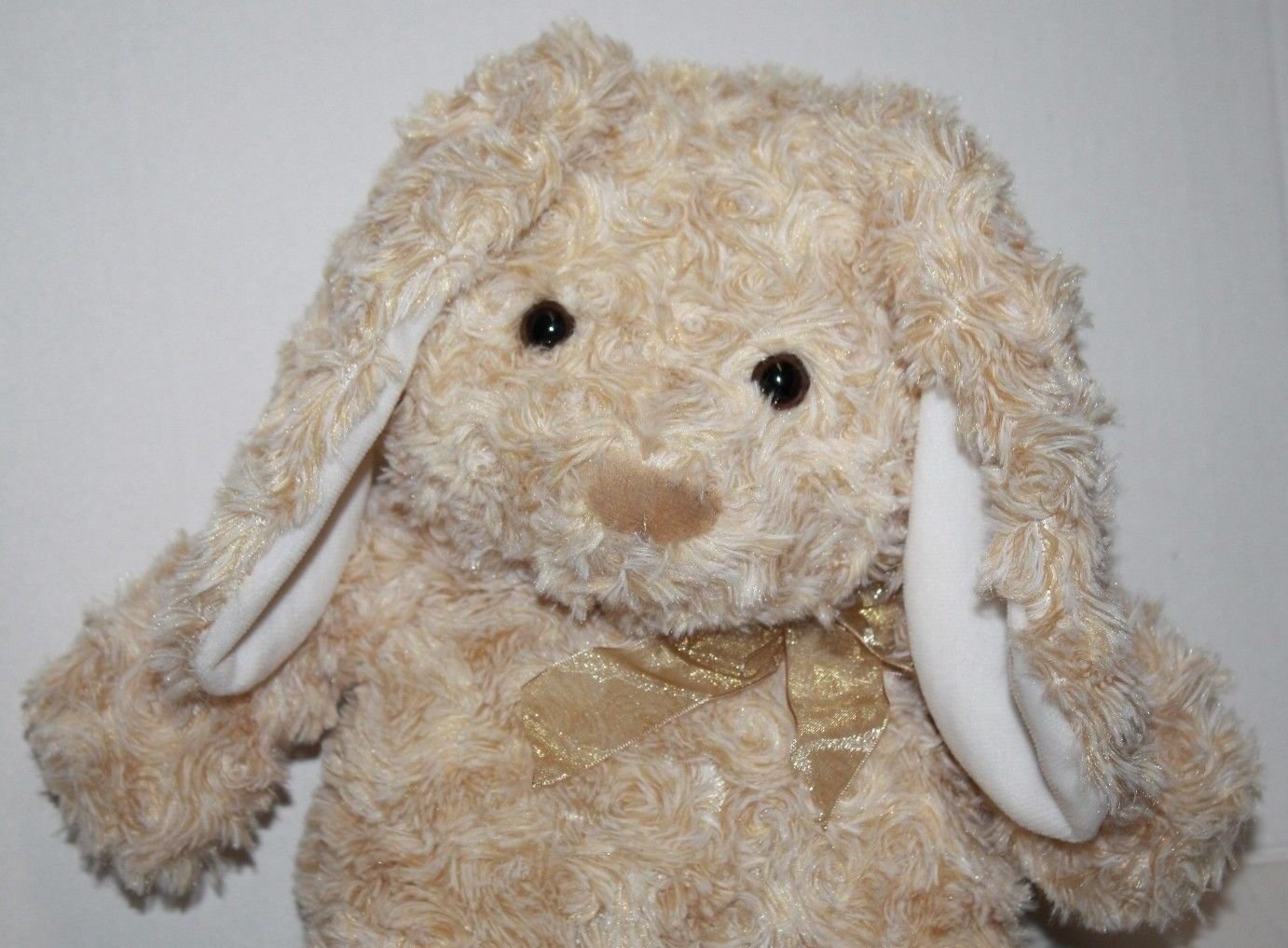 Hugfun EASTER BUNNY RABBIT 14" Swirly Tan Plush Long Ears Walmart Soft ...