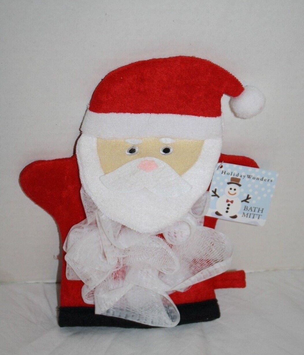 Christmas Stocking Stuffer Santa Claus Bath Wash Mitt Kids Gift Holiday ...