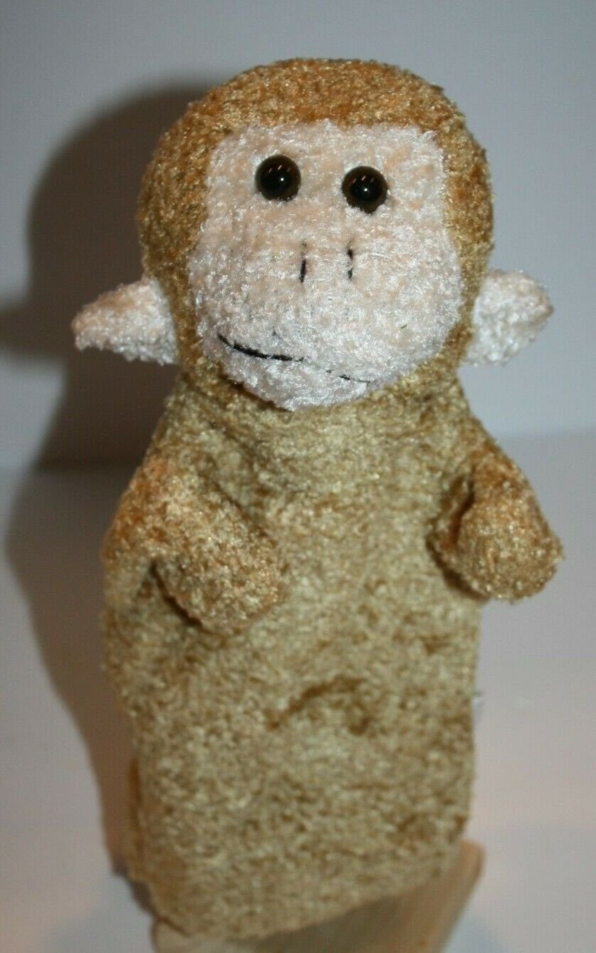 Dollar Tree Monkey Hand Puppet Beige Cream Plush 11" Stuffed Doll Tan ...