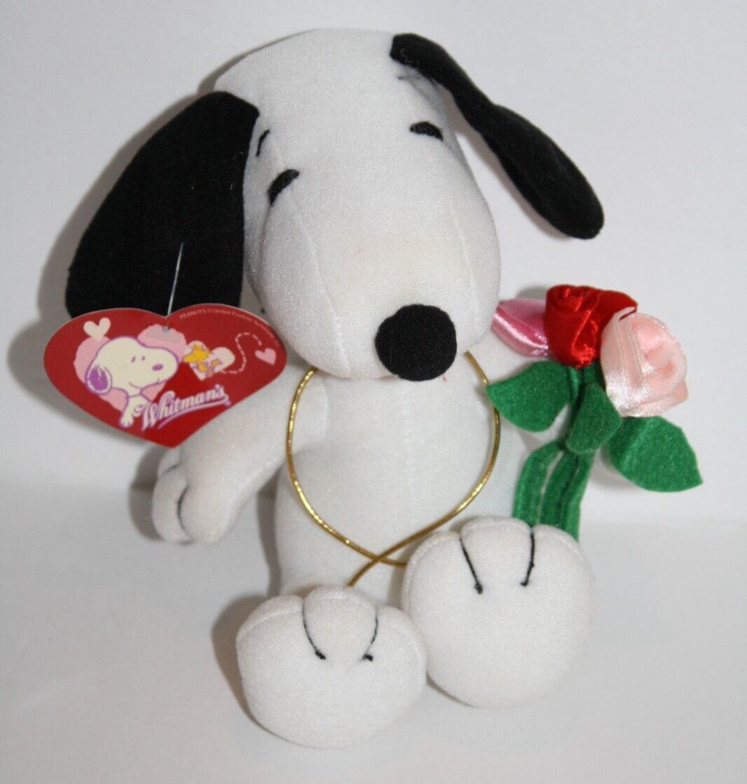 Peanuts Snoopy Dog 5" Valentines Flower Bouquet Plush Whitmans Stuffed ...