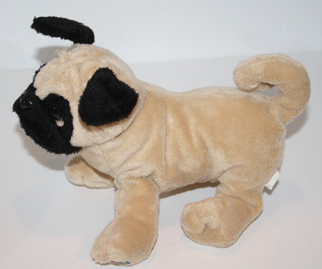 Webkinz Pug Dog Plush Stuffed Soft Toy HM105 Beige Black Puppy 8" Ganz ...