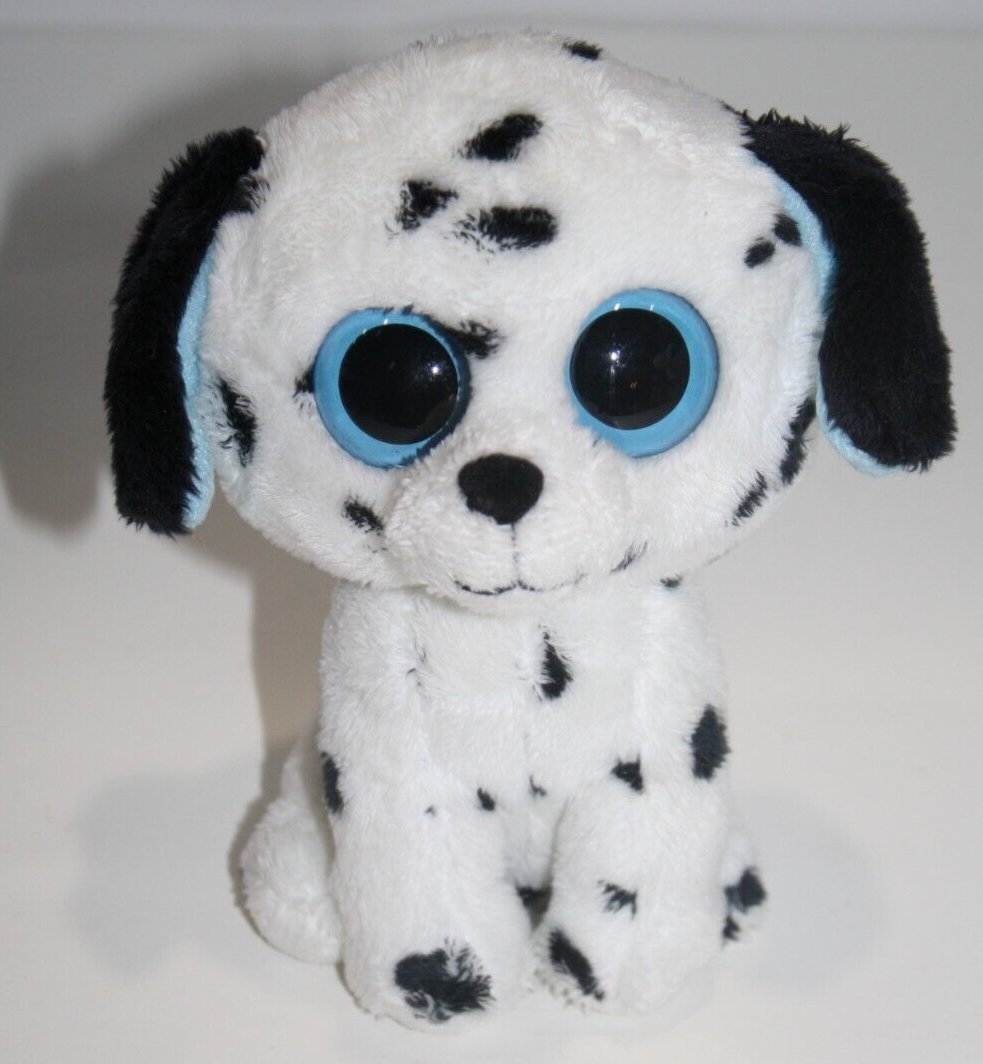 Ty Beanie Boos Fetch Dalmatian Puppy Dog 6" Plush Solid Blue Eyes ...