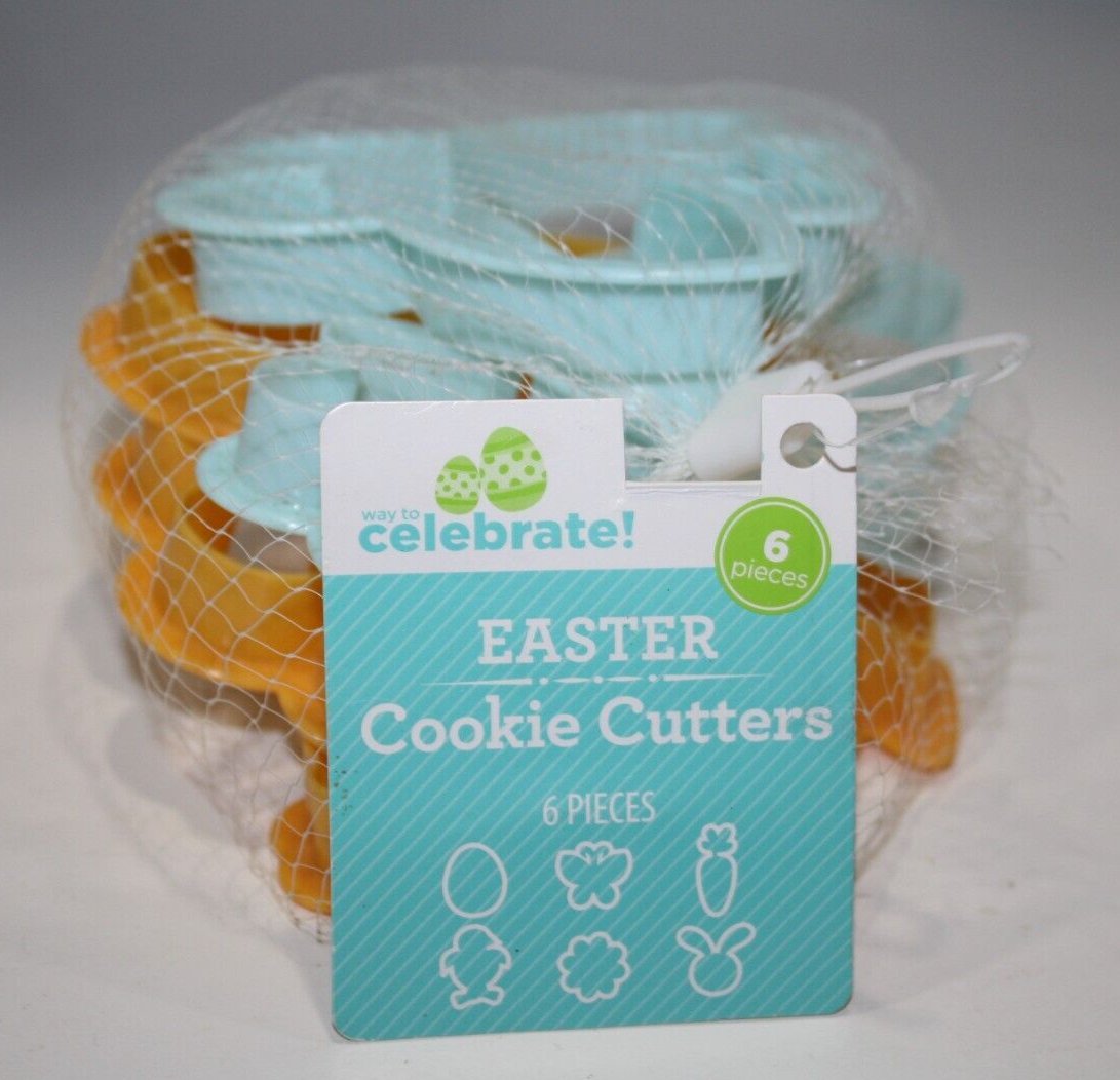Way To Celebrate Easter Spring Cookie Cutter Set of 6 Egg Carrot Bunny ...