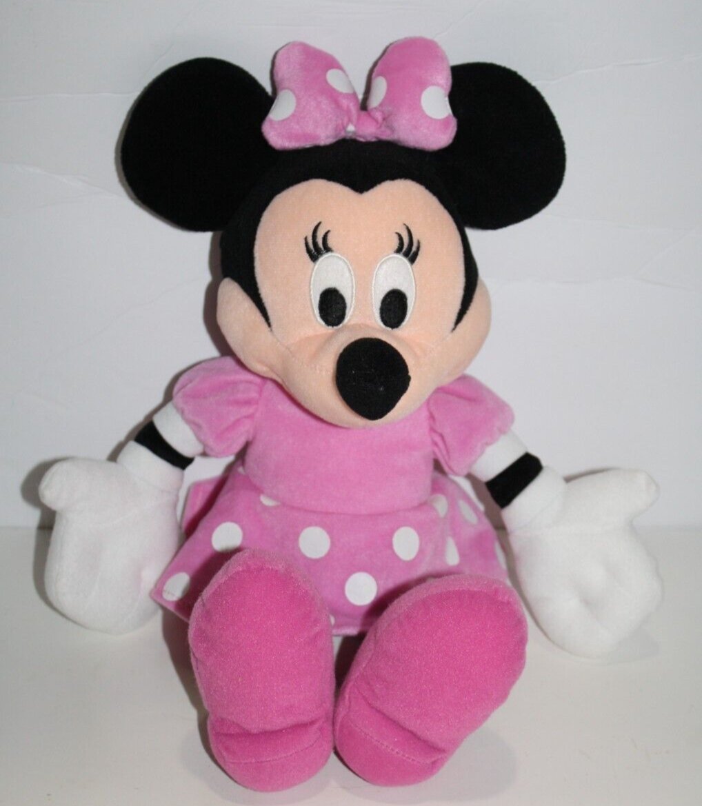 Disney Pink Dot Minnie Mouse 15" Plush Soft Toy Stuffed Animal Sewn ...