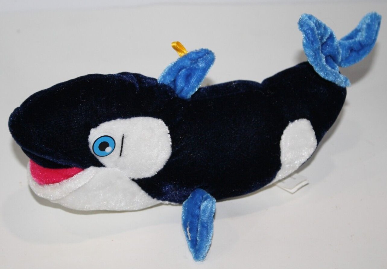 Classic Toy Orca Killer Whale 10" Blue Fin Tail Plush Soft Toy Stuffed ...