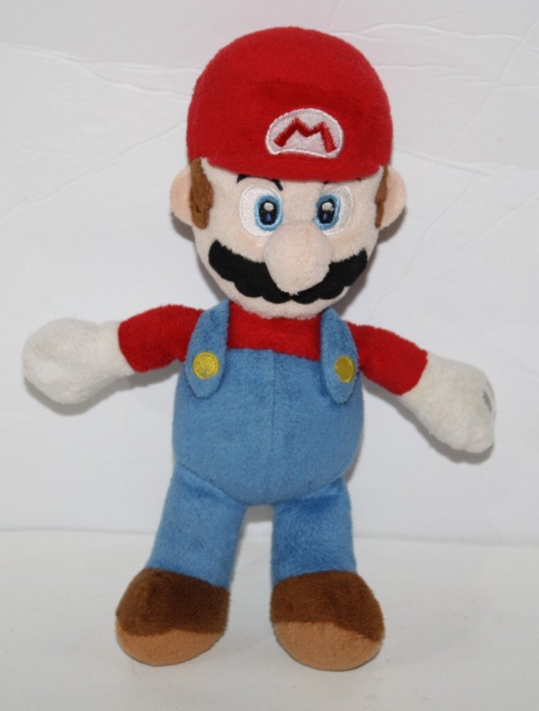 Super Mario Bros Plush Stuffed Doll 9" Soft Toy Red Hat Blue Overalls ...