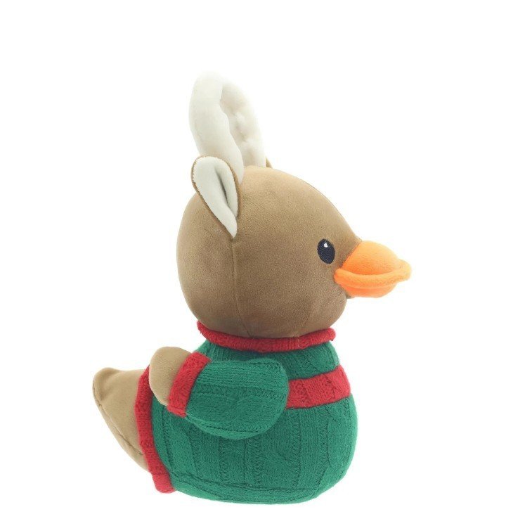 MTY Holiday Time Reindeer Deer Quackerz Duck 7" Xmas Plush Green ...