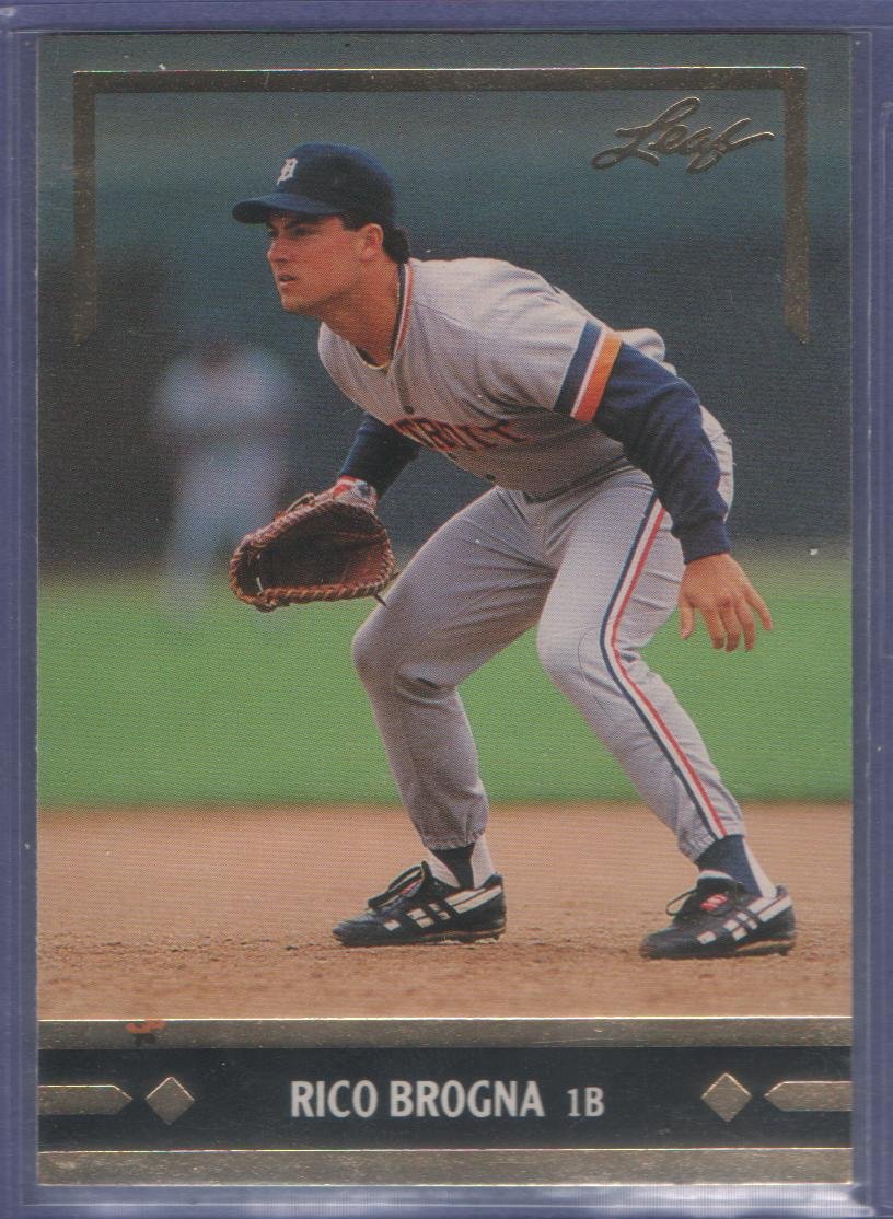 1991 Leaf Rico Brogna Gold Rookies Insert Rookie RC Tigers Mets ...
