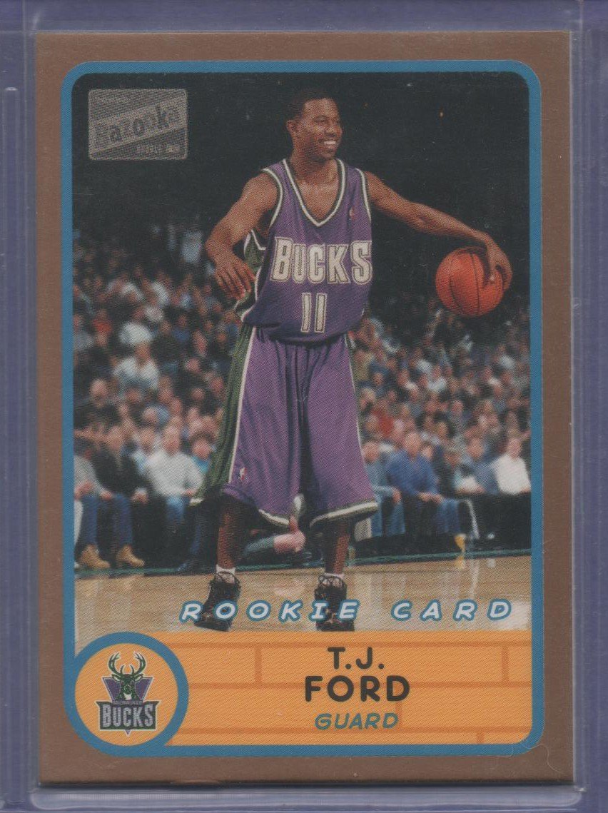 2003-04 Topps Bazooka T. J. Ford Gold Thick Rookie RC Bucks Raptors ...