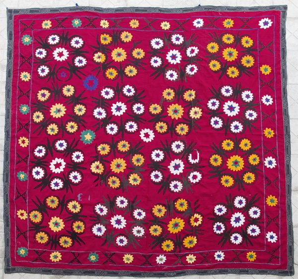 VINTAGE UZBEK EMBROIDERY SURKHANDARYA SUZANI 1288