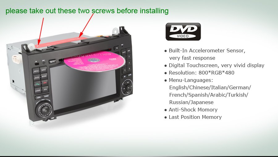 Benz car dvd player 7" HD Car DVD Player GPS DVB-T iPod PiP with Can ...