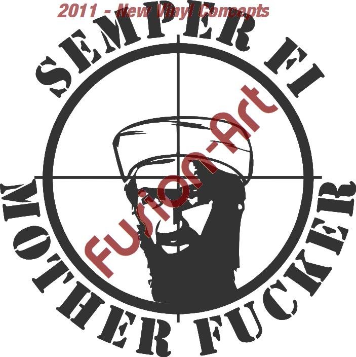 Bin Laden Semper Fi Mother Fucker (Decal - Sticker)