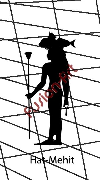 Egyptian God Hat-Mehit Silhouette (Decal - Sticker)