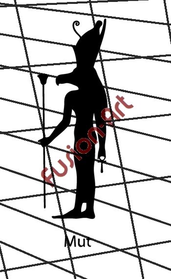 Egyptian God Mut Silhouette (Decal - Sticker)