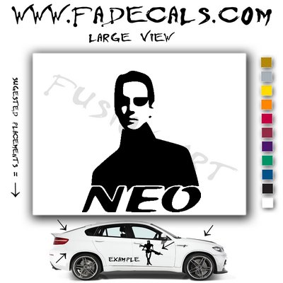 Neo Silhouette The Matrix Movie Logo Decal Sticker