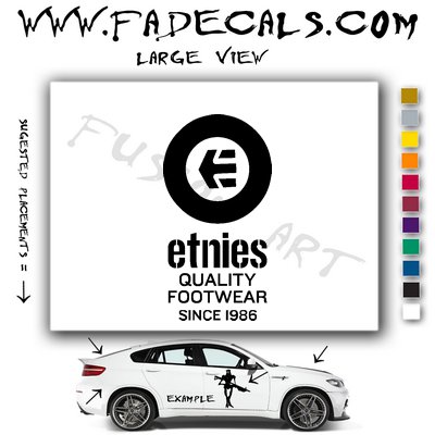 ETNIES Skateboarding Brand Logo Decal Sticker