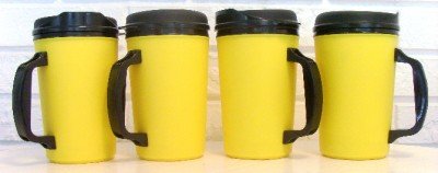 4 - 20 oz Yellow (Formerly Aladdin) Insulated Travel Mugs - Free Shipping!