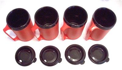 4 Red 12 oz (Formerly Aladdin) Classic Insulated Travel Coffee Mugs