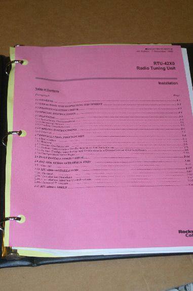 Rockwell Collins RTU-42X0 Radio Tuning Unit Installation manual