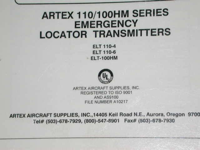 Artex 110-6/100HM series Emergency Locator ELT Manual