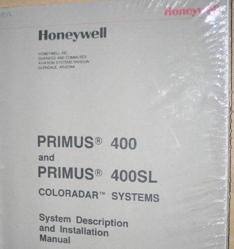 Honeywell Primus 400/400SL Coloradar System install Manual Installation