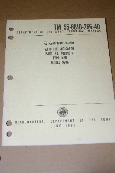 Lear 978K Attitude Indicator 100990-01 type MM1 GS Maintenance ...