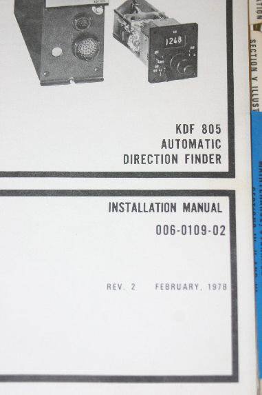 Bendix King KDF-805 ADF Installation/Maintenance/overhaul Manual KDF805