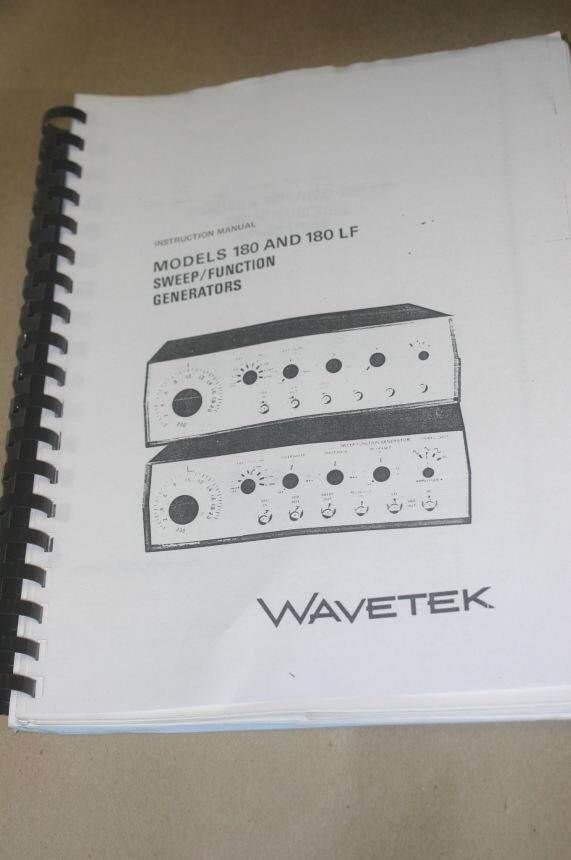 Wavetek 180/180LF Sweep Function Generator Instruction Operating Manual